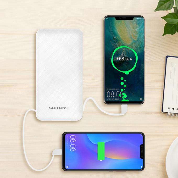 Inbuilt Cable 10000mAh 210g Ultra Slim Power Bank