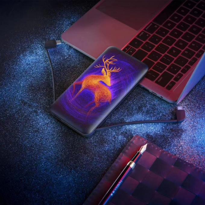 Inbuilt Cable 10000mAh 210g Ultra Slim Power Bank